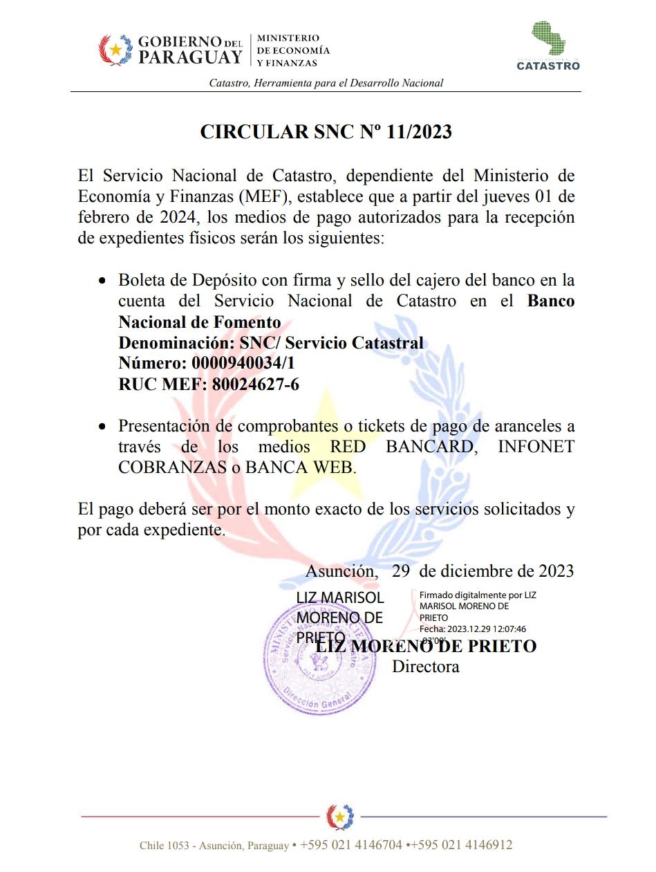 Novedad - Dirección General del Servicio Nacional de Catastro